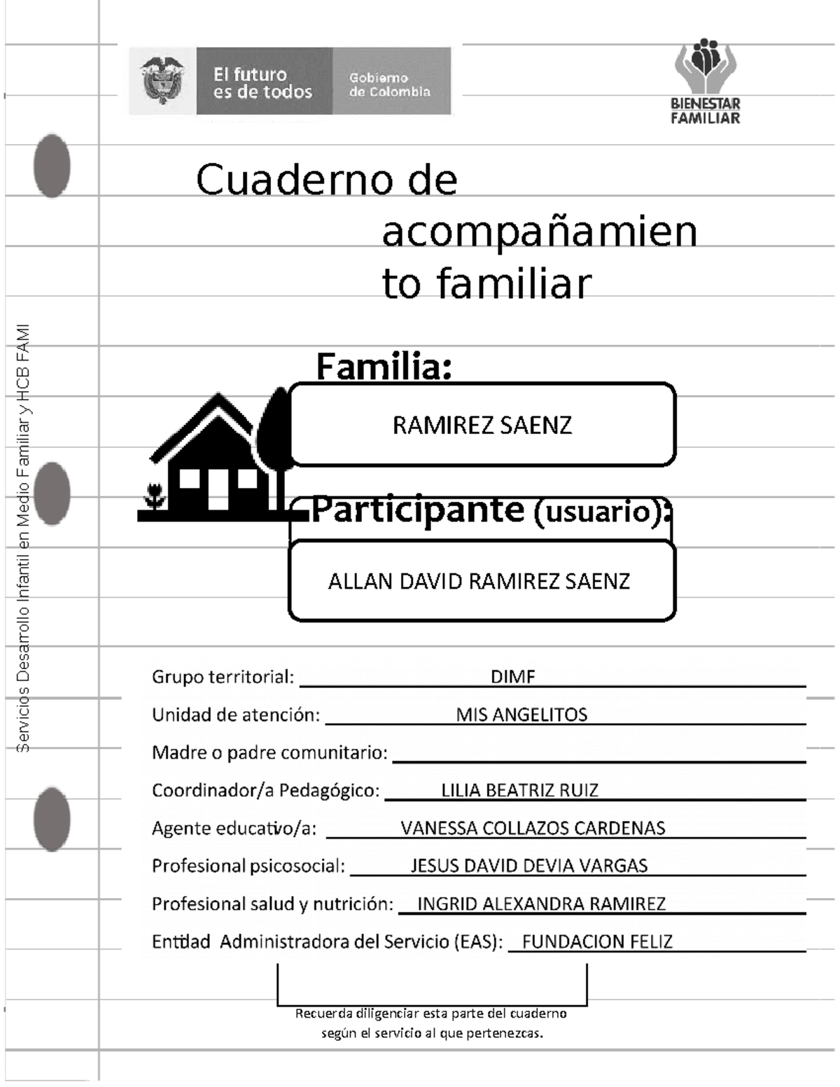 Cuaderno de acompañamiento familia 1 - Cuaderno de acompañamien to familiar Familia ...