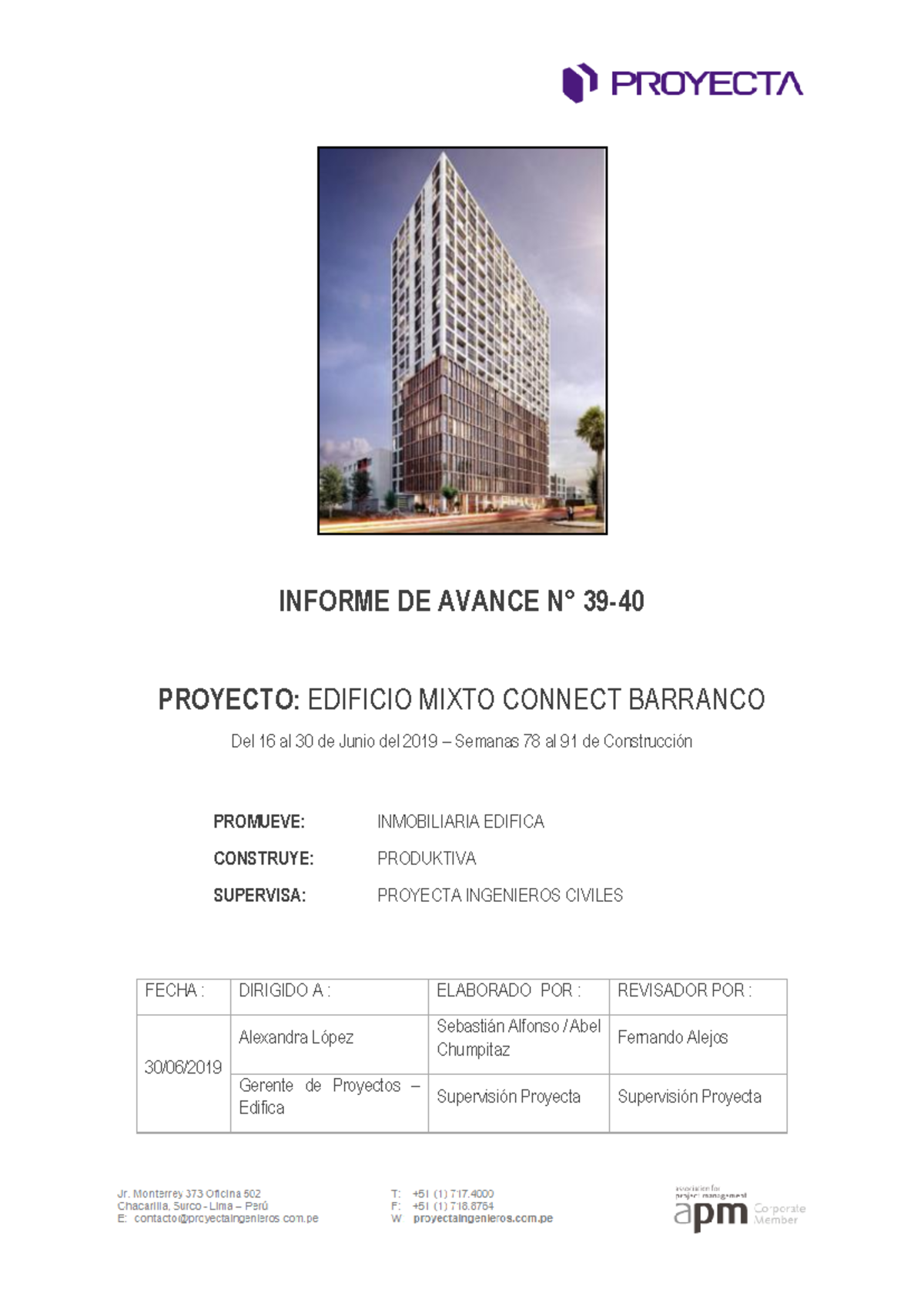 Informe-de-obra compress - INFORME DE AVANCE N° 3 9 - 40 PROYECTO ...