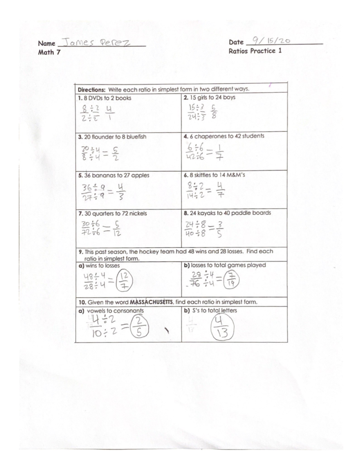 Ratios Practice 1 - helps with frac - LSTS 1850 - Studocu