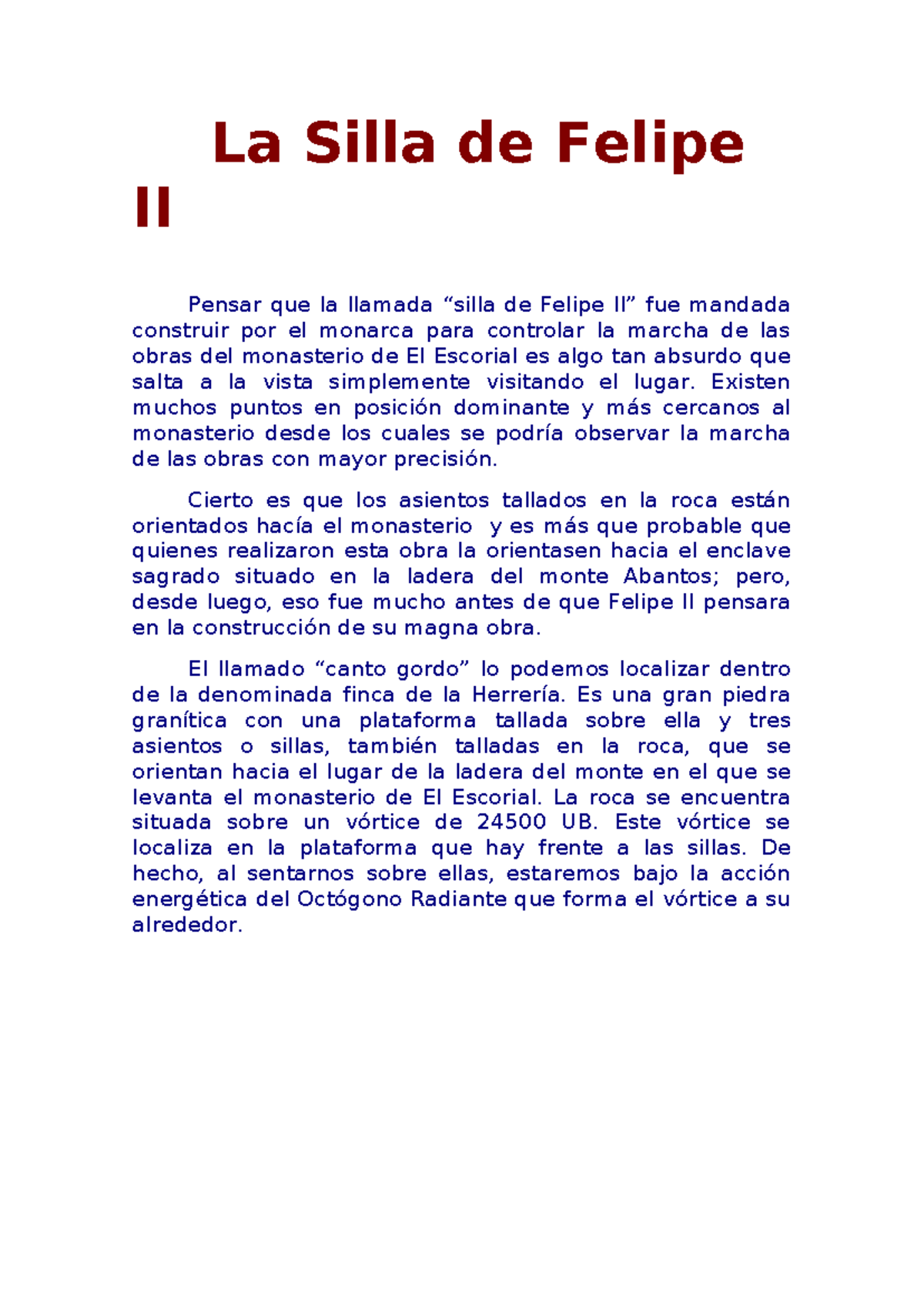 LA Silla DE Felipe II ( Madrid - EL Escorial) - La Silla de Felipe II ...