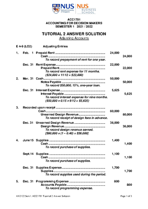 Tutorial 8 Answer Solution - AY2122 Sem1: ACC1701 Tutorial 8 Answer ...