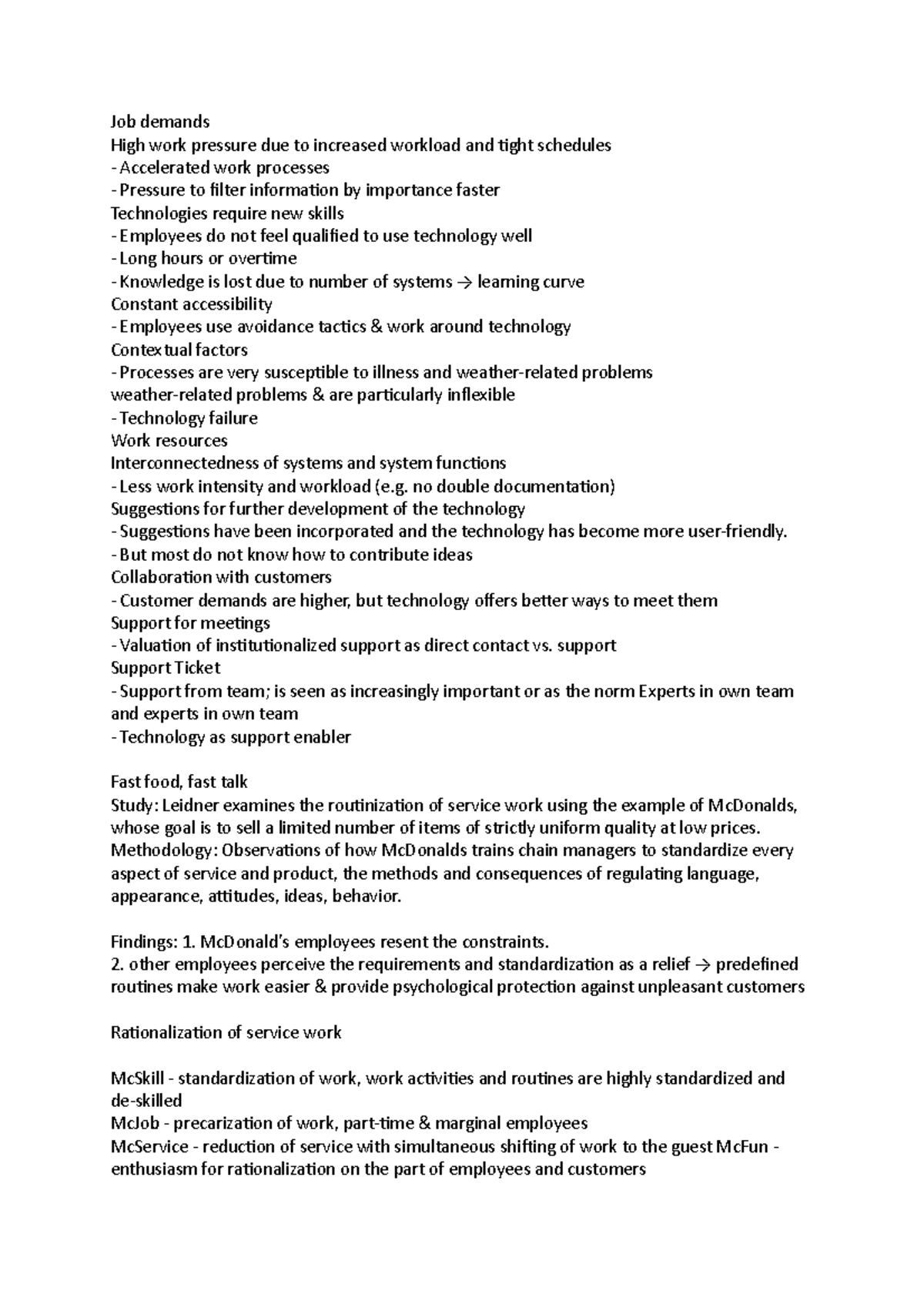 Job demands - Introduction To Sociology - Job demands High work ...