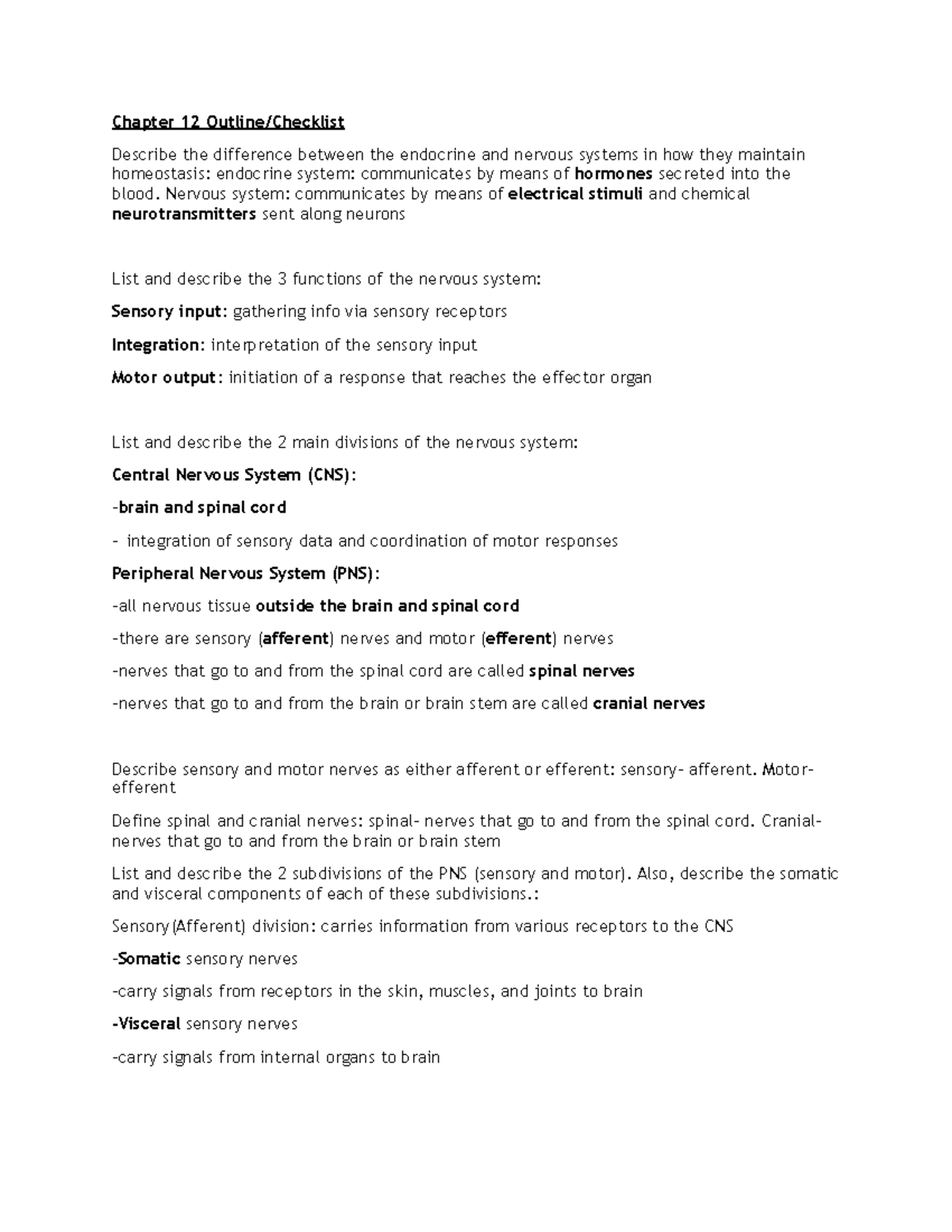 Chapter 12 Outline Answers 12 - Chapter 12 Outline/Checklist Describe ...