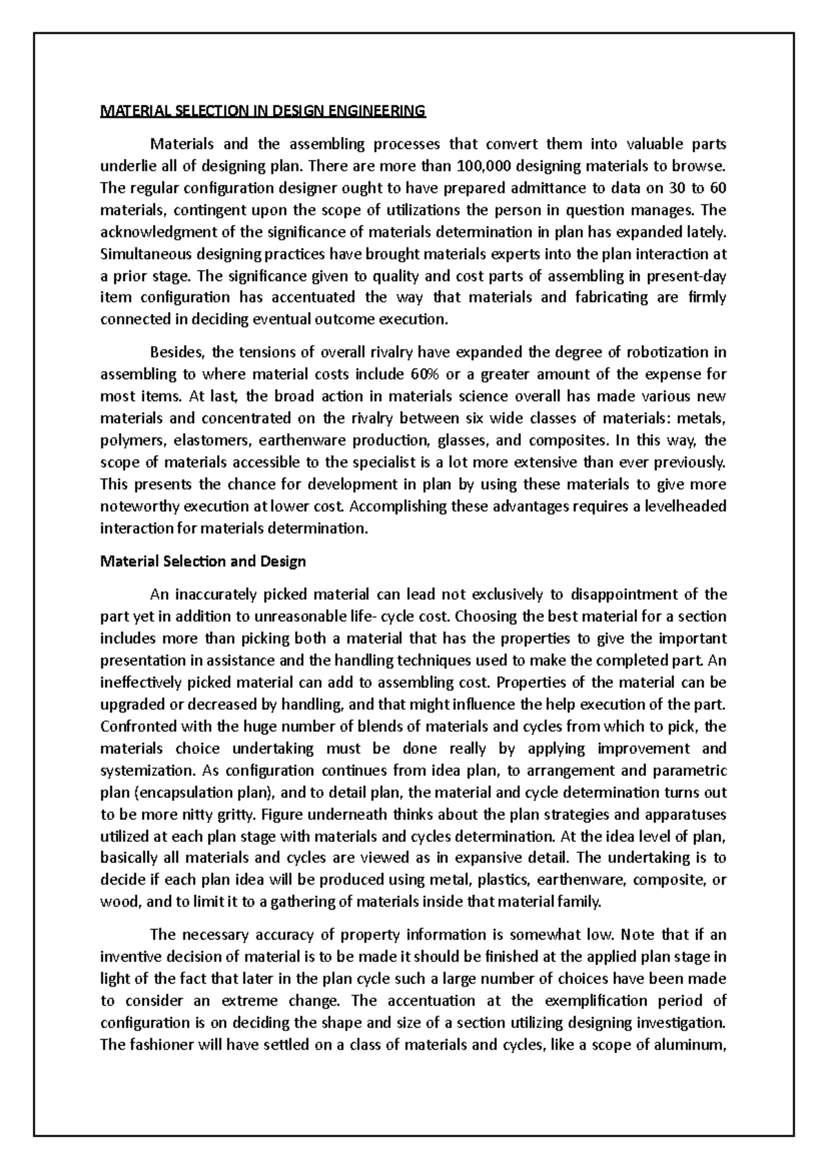 Material Selection in Design Process - MATERIAL SELECTION IN DESIGN ...