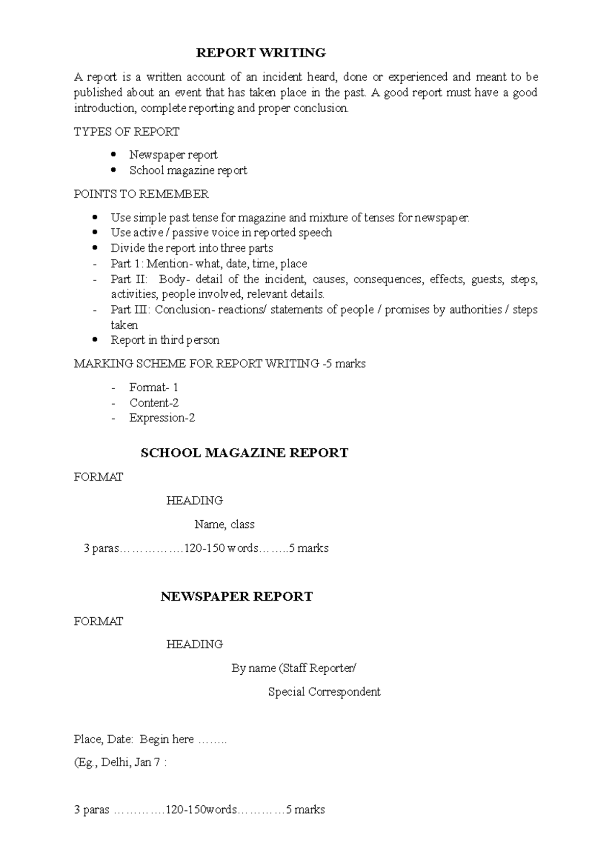 Report Writing - its good - REPORT WRITING A report is a written ...