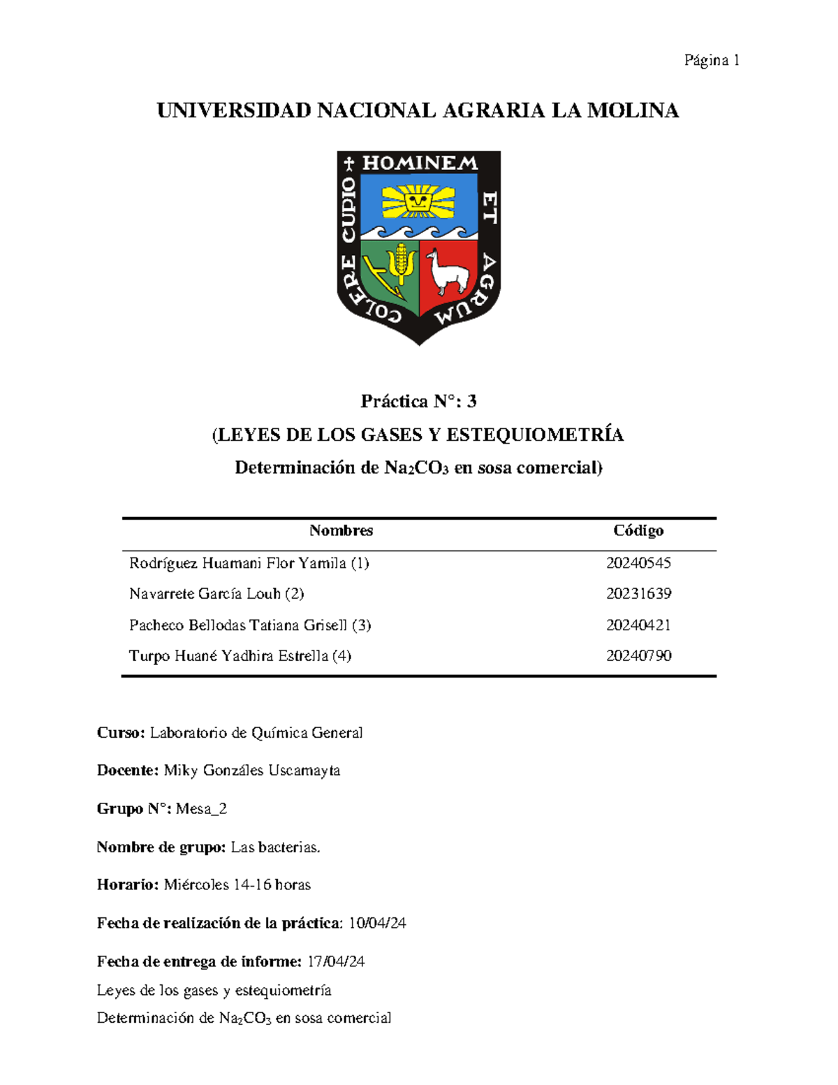 Inf3 Miercoles 14-16 mesa2 - Leyes de los gases y estequiometría ...