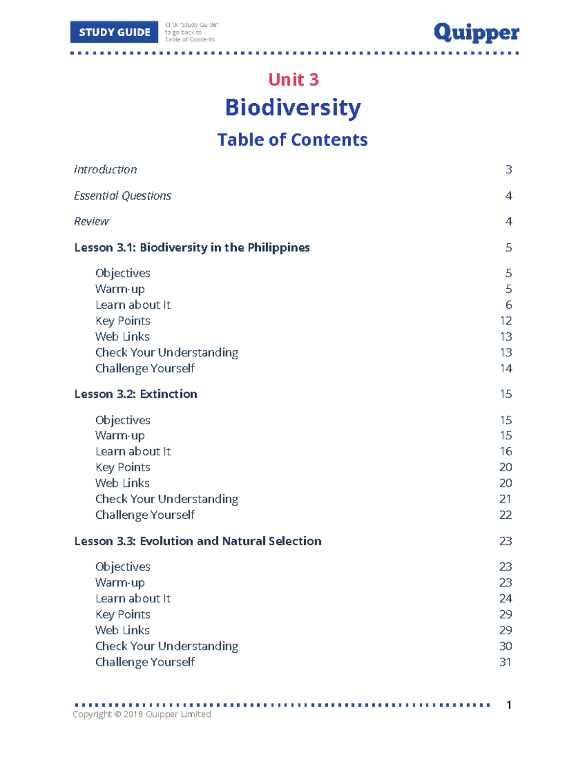 Science 9 - Unit 3 Biodiversity - Unit 3 Biodiversity Table of Contents ...