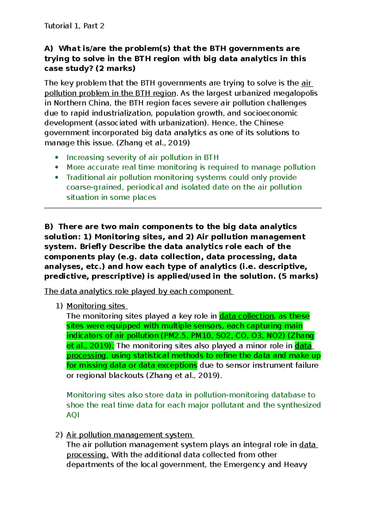 Tut1 - Copy - tutorial 1 part 2 - A) What is/are the problem(s) that the BTH governments are ...