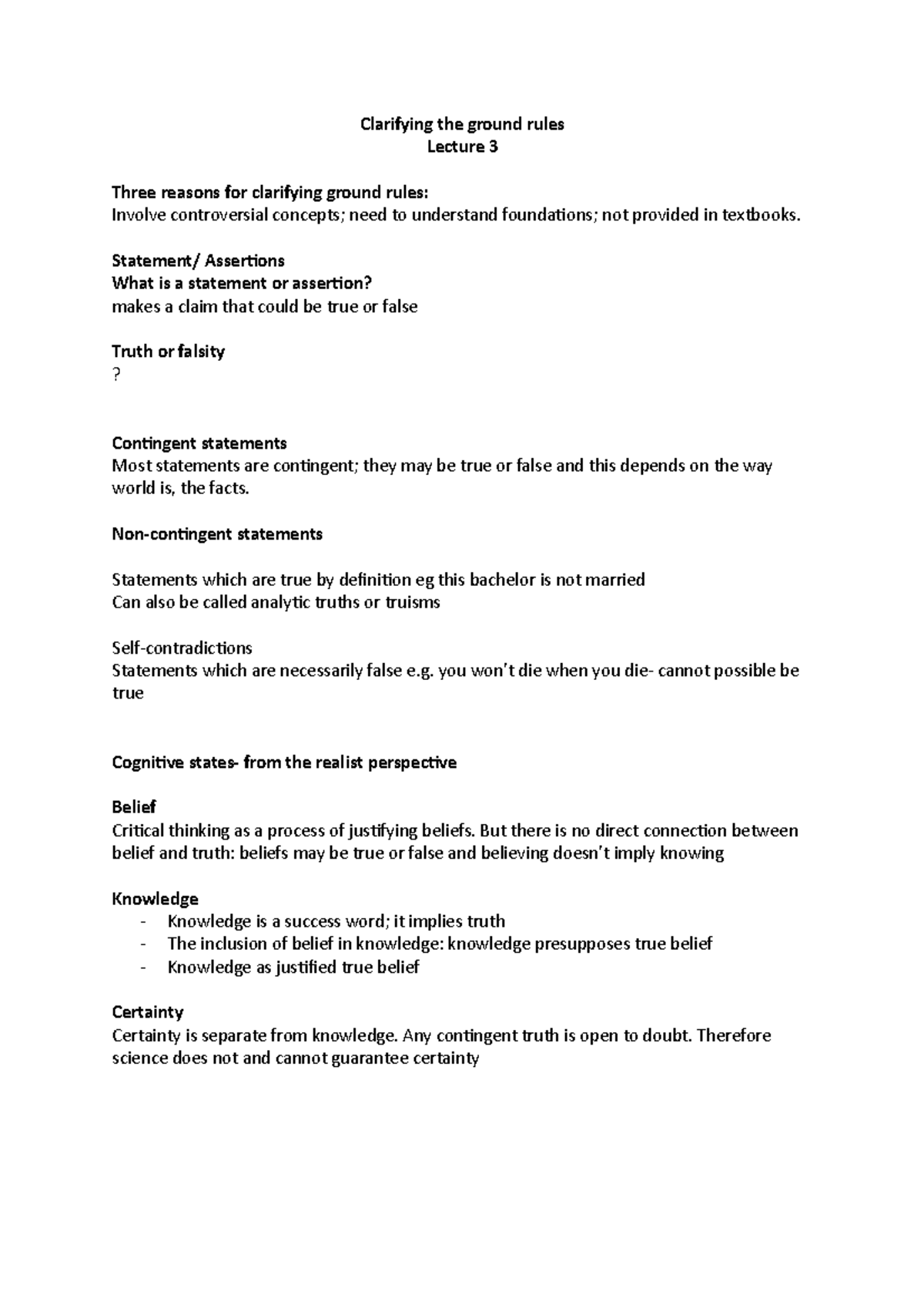 Lecture Three For Introduction To Logical Thinking Clarifying The Ground Rules Lecture 3 Three