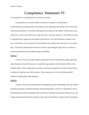 Competency Statement III - I encourage and acknowledge every child ...