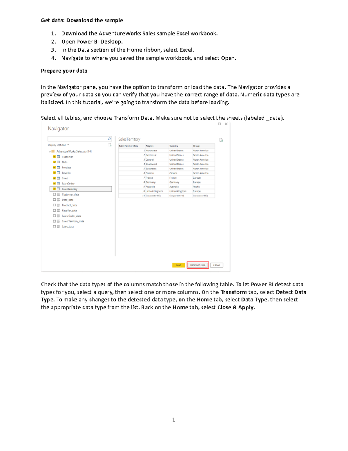 Power BI Demo 2 - Get data: Download the sample Download the ...