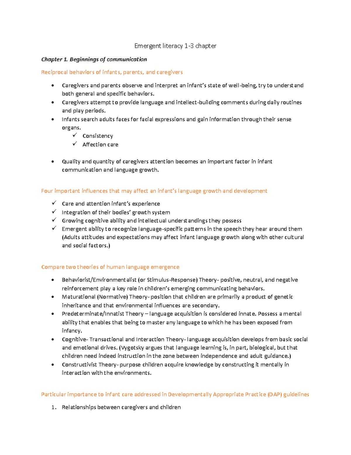Emergent literacy chapter 1-3 - Emergent literacy 1-3 chapter Chapter 1. Beginnings of ...