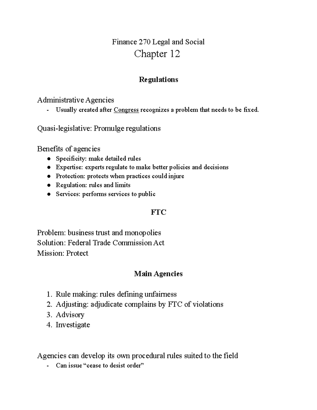 Finance 270 chapter 12 pt 2 - Finance 270 Legal and Social Chapter 12 ...