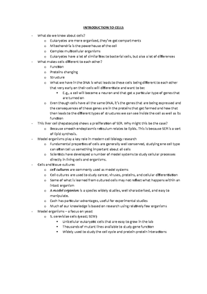 Practical 1 - cell form and function - Practical 1 (Week 2): Cells ...