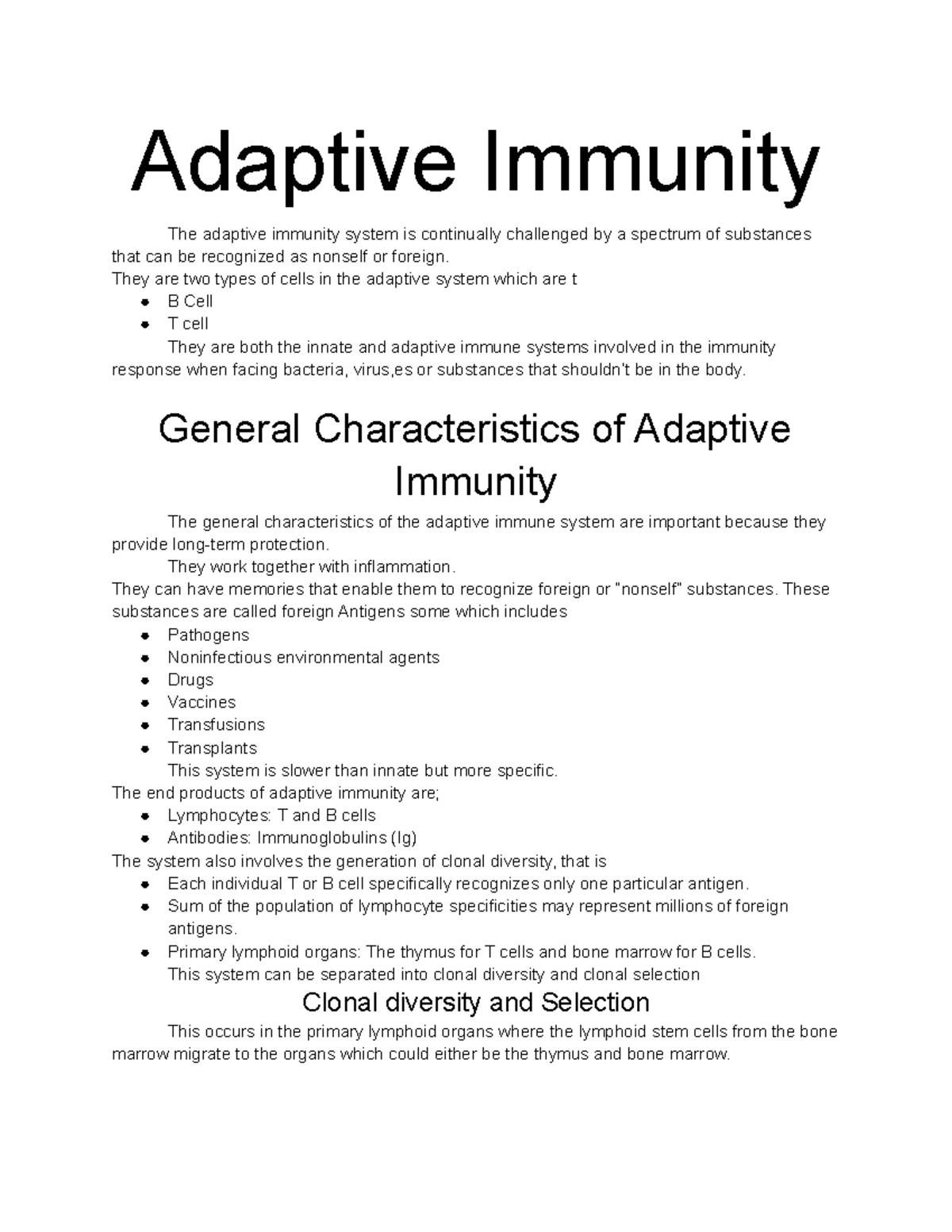 Pathos CH 8 Adaptive Immunity - Adaptive Immunity The adaptive immunity ...