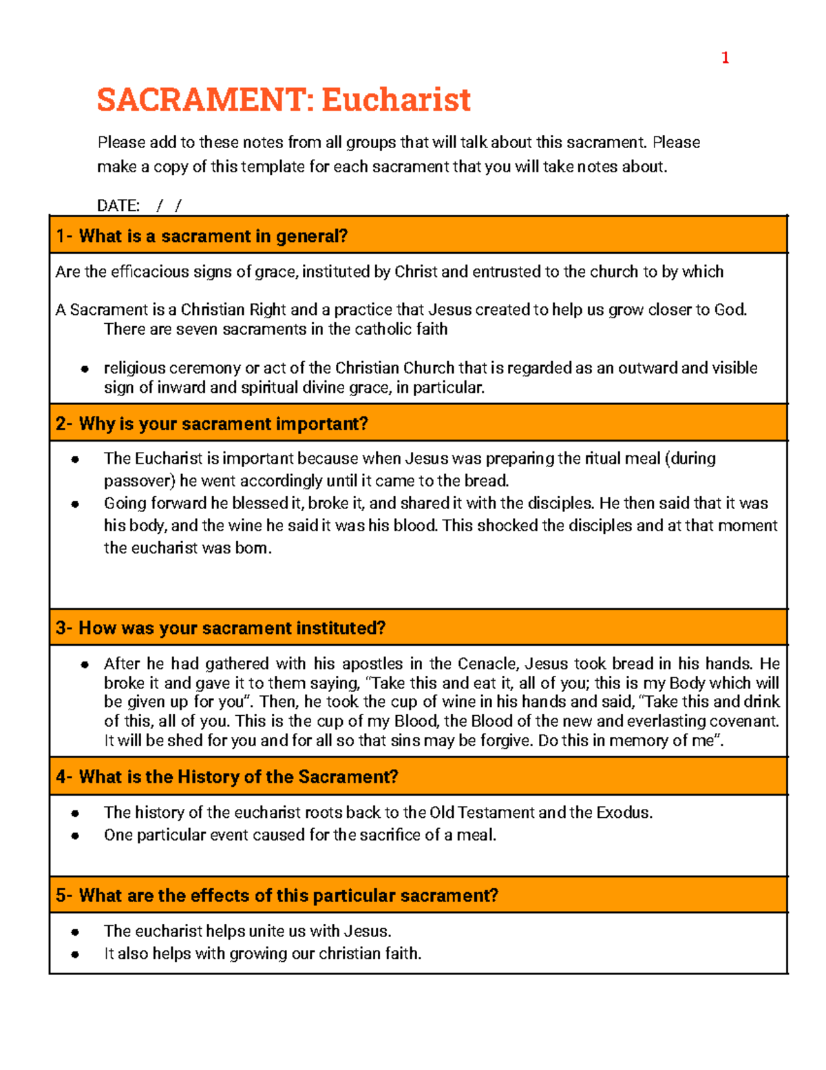 Copy of Sacraments NOTE Taking Template (make a copy for each sacrament ...