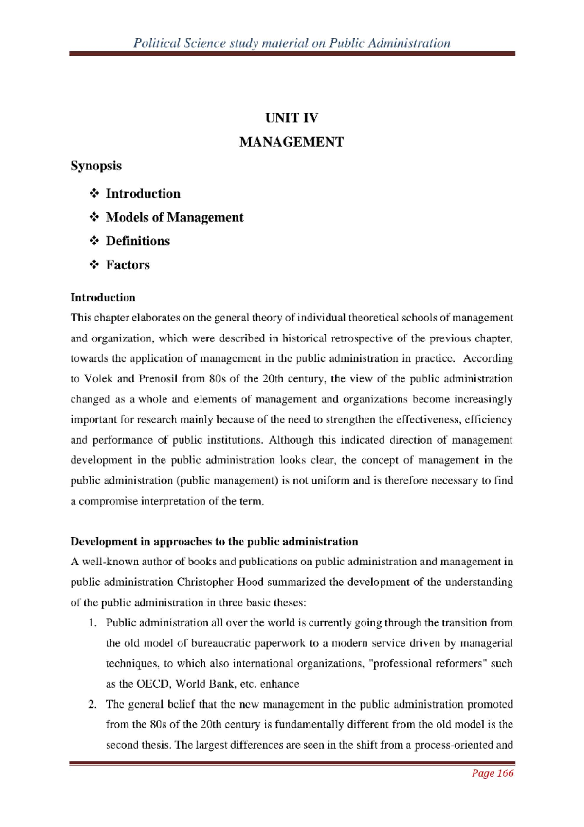 Management - Public Administration - Studocu