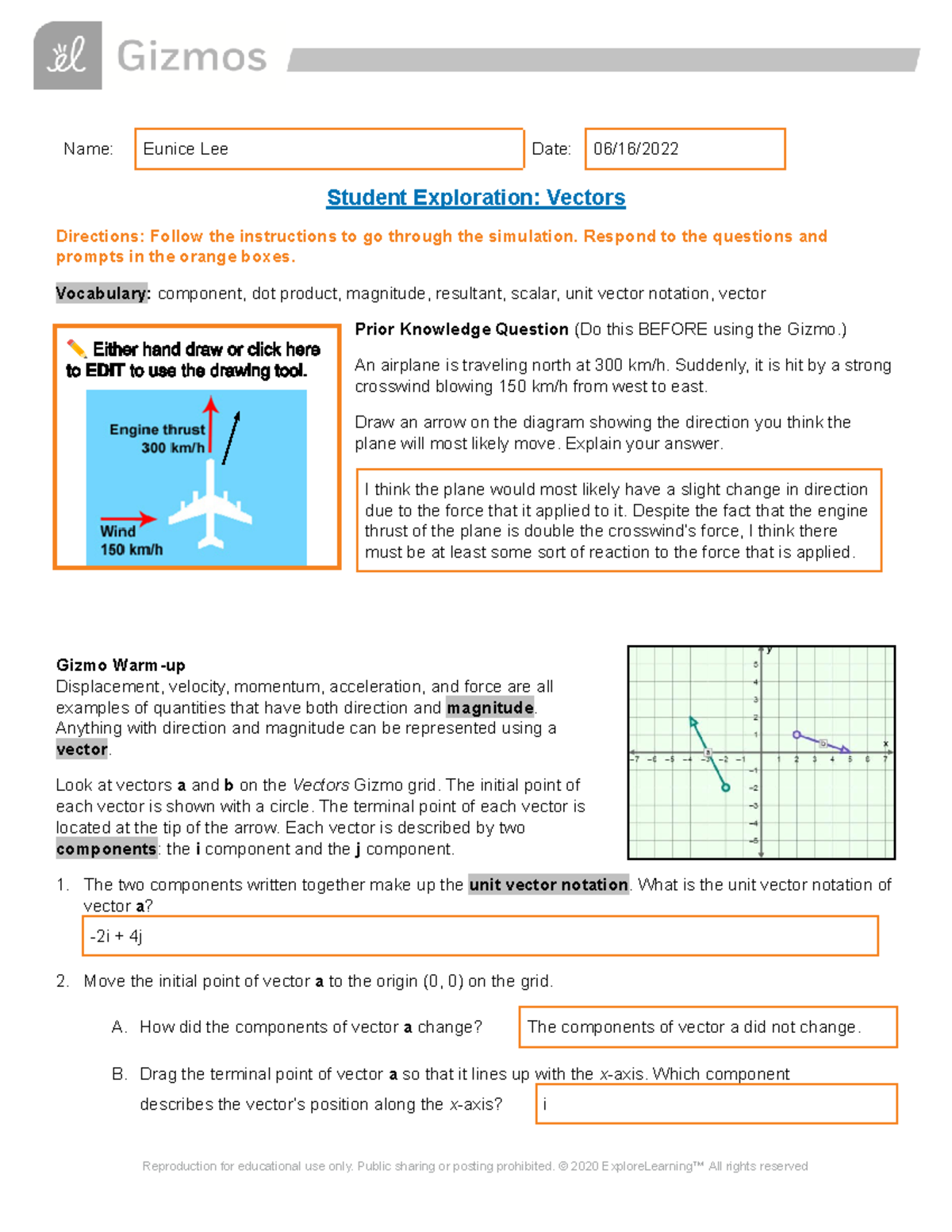 Copy of Vectors SE - Google Docs - Name: Eunice Lee Date: 06/16 ...