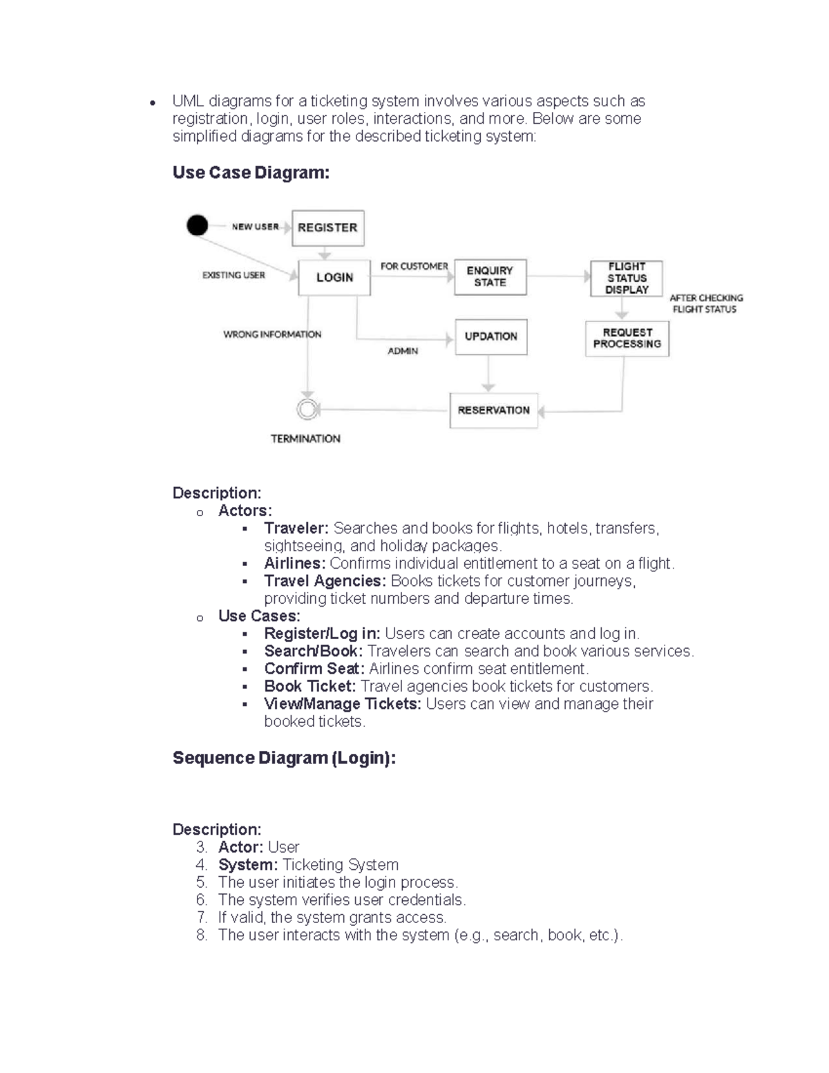 Ticketing sys UML - UML diagrams for a ticketing system involves ...
