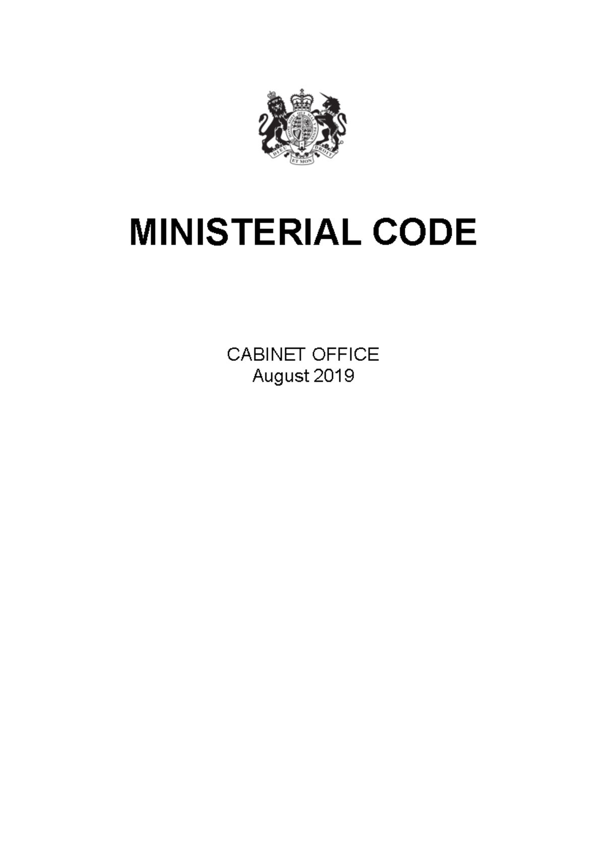 August-2019- Ministerial-CODE- Final- Formatted-2 - MINISTERIAL CODE ...
