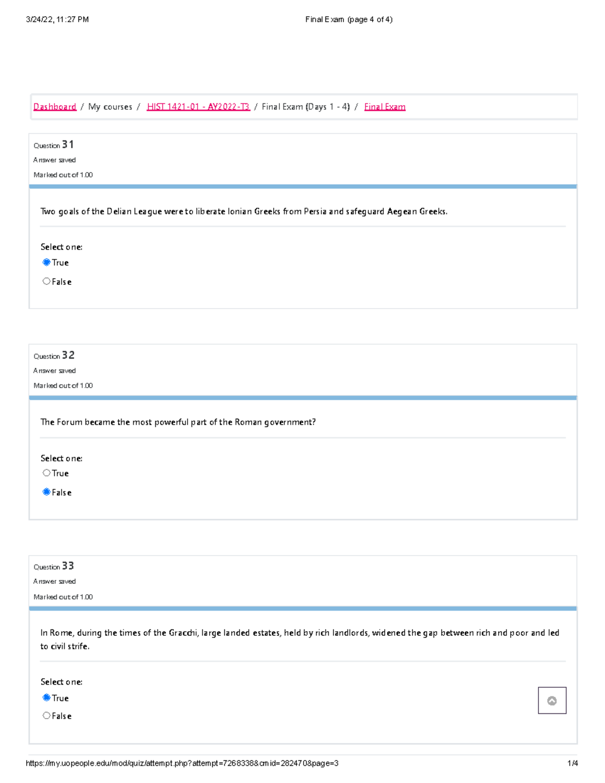 Greek & Roman Civilization Final Exam (page 4 of 4) (100Percent ...