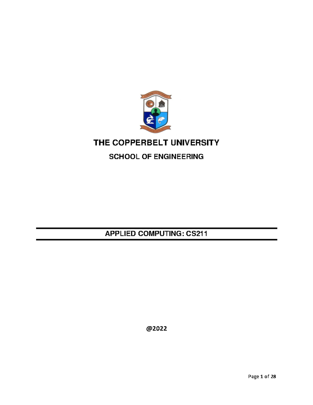 Cs211 Iterations The Copperbelt University School Of Engineering Applied Computing Cs 3 