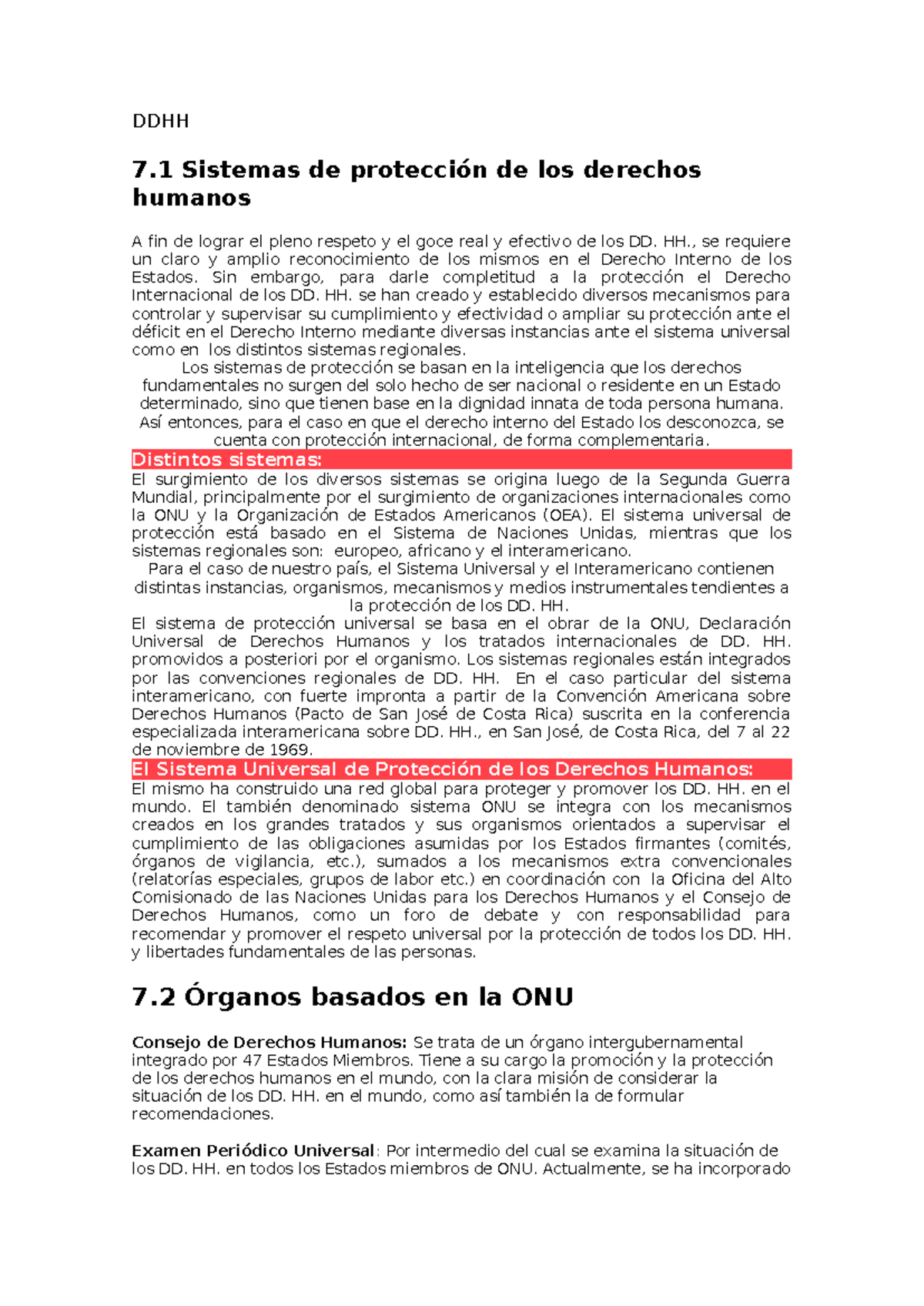DDHH - ddhh - ####### DDHH 7 Sistemas de protección de los derechos humanos A fin de lograr el ...