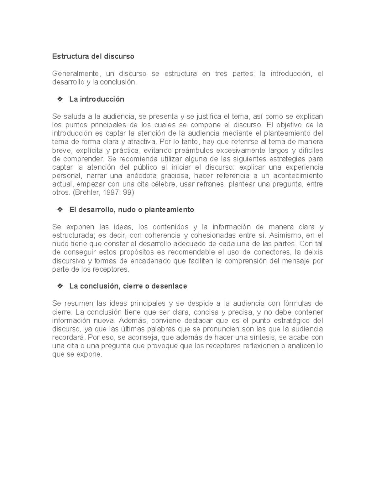 Discurso - lectura - Estructura del discurso Generalmente, un discurso ...