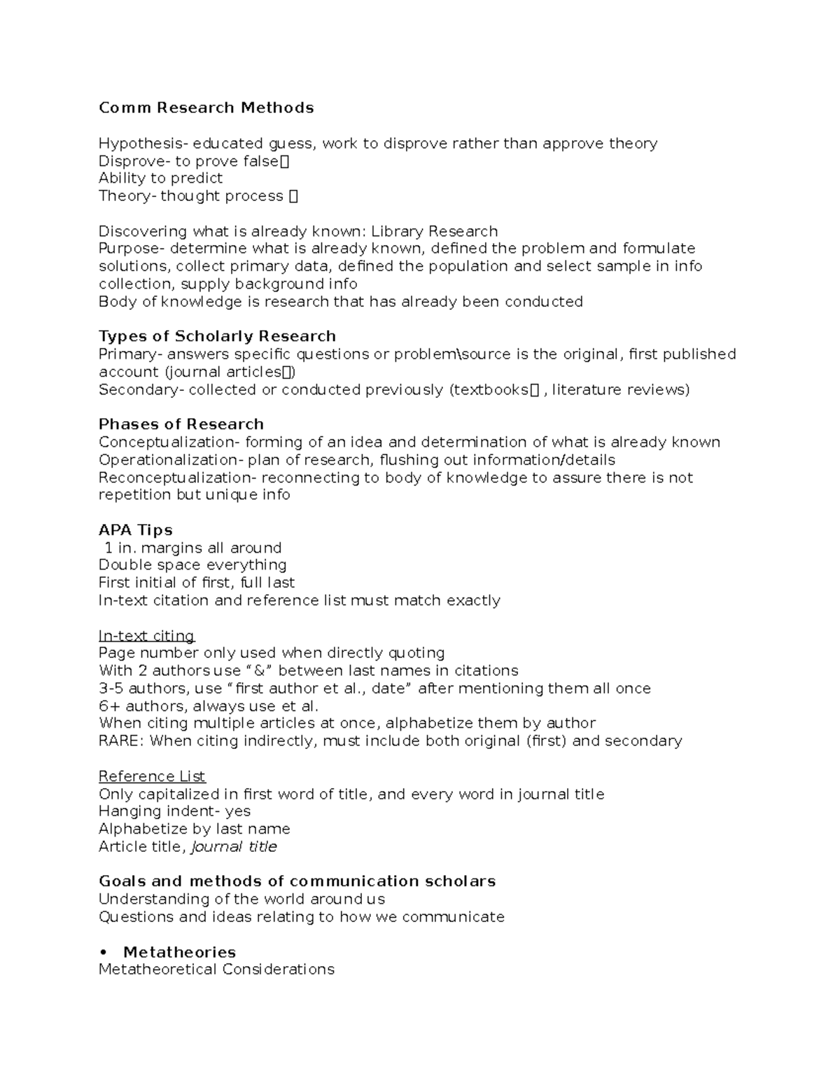 Comm research methods - Lecture notes All - Comm Research Methods ...