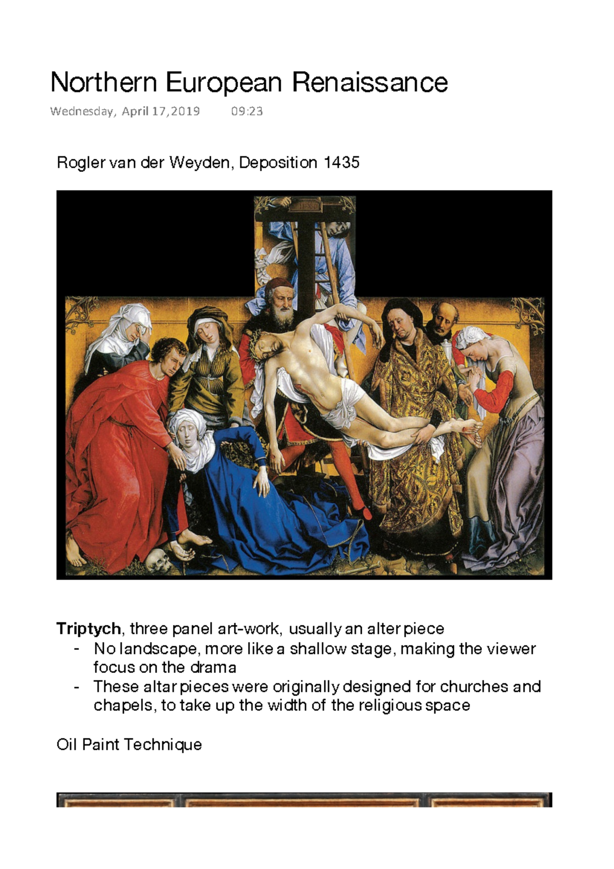 Northern European Renaissance - Rogler van der Weyden, Deposition 1435 ...
