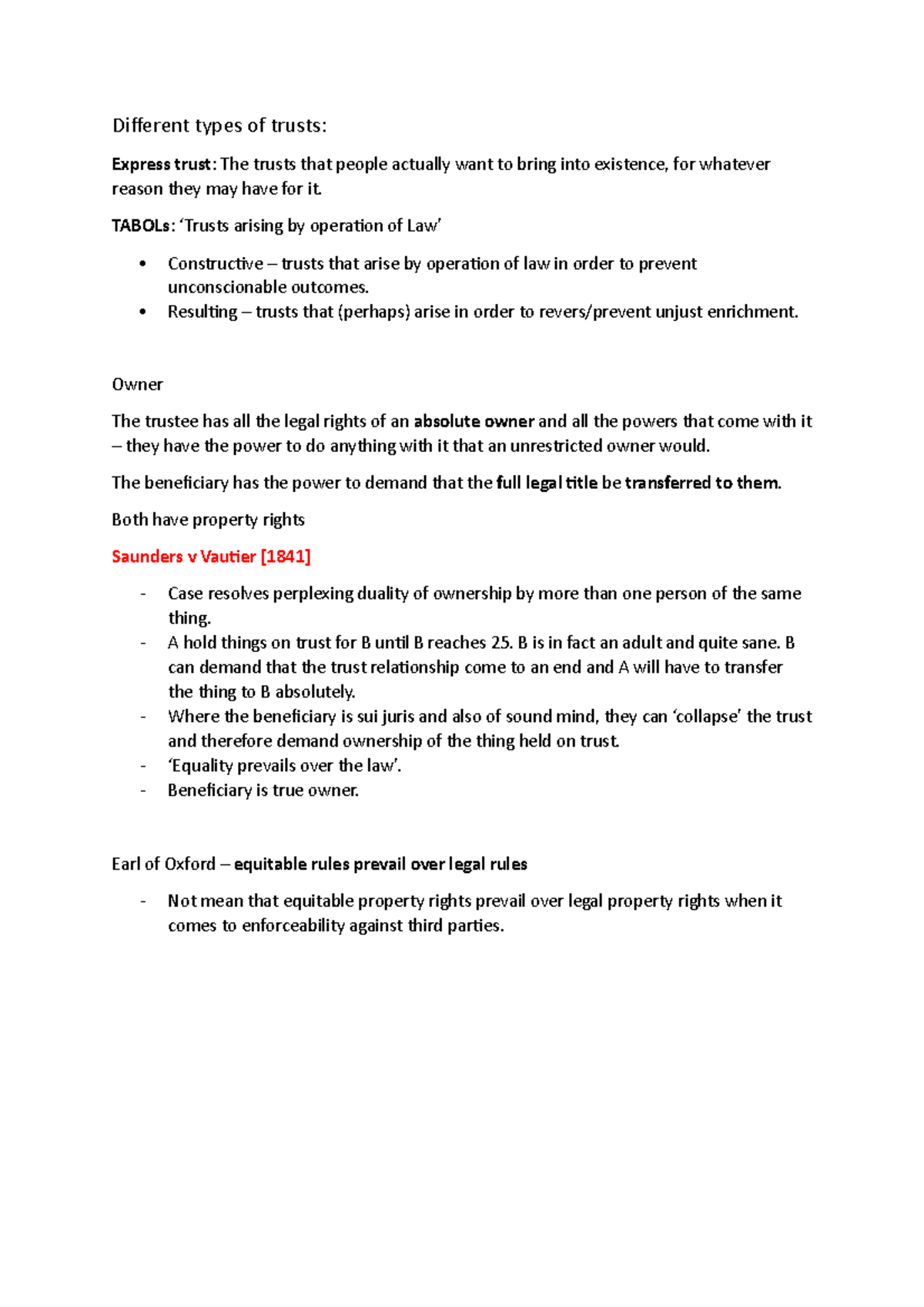 The Trust Lecture - Different types of trusts: Express trust: The ...