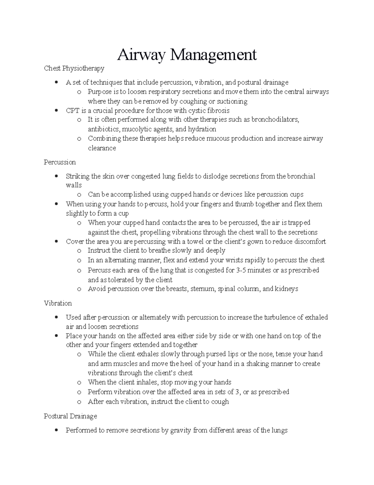 Airway Management - Lecture notes from CPL - Airway Management Chest ...