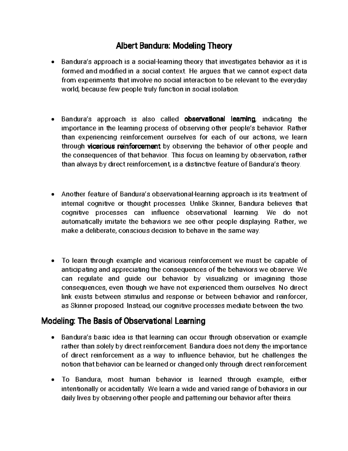 Albert Bandura-1 - A l b e r t B a n d u r a : M o d e l i n g T h e o ...