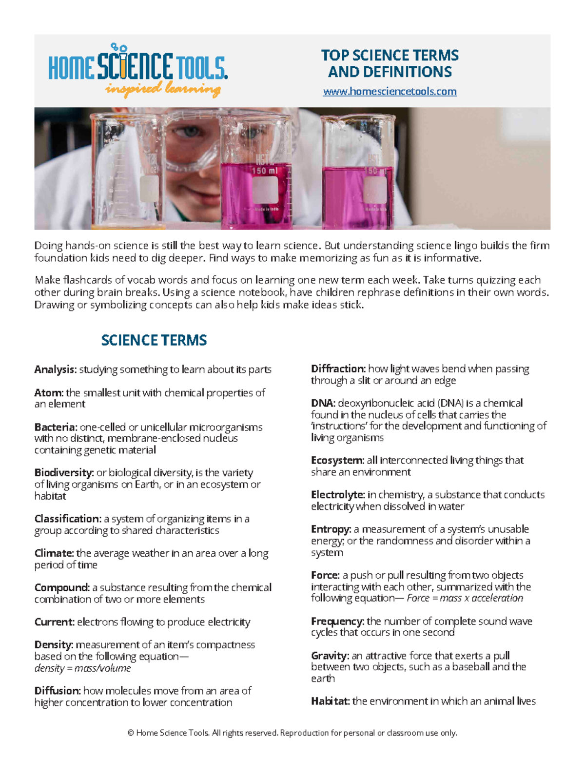 Top science terms definitions - Doing hands-on science is still the ...