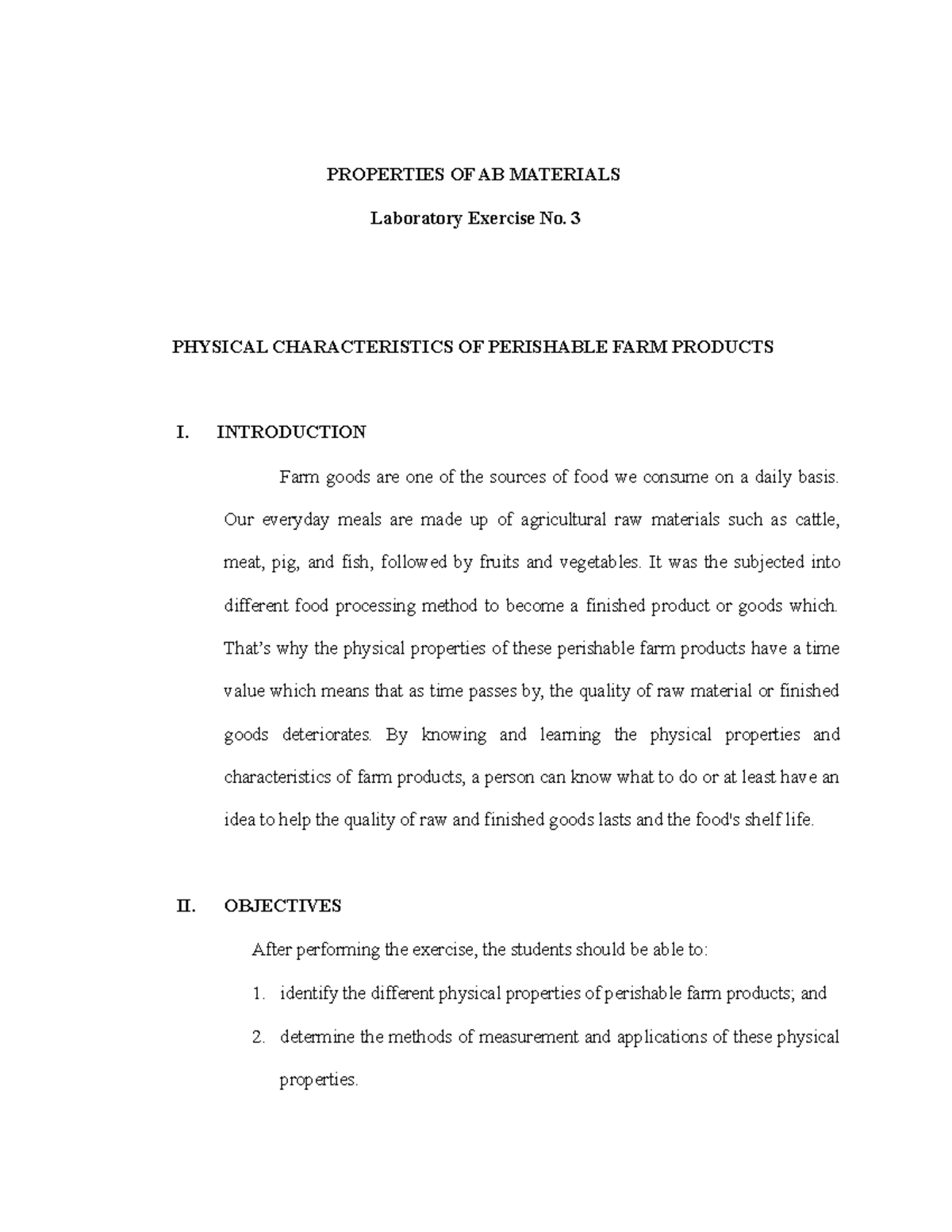 Properties of AB Materials Lab Act t3 - PROPERTIES OF AB MATERIALS ...