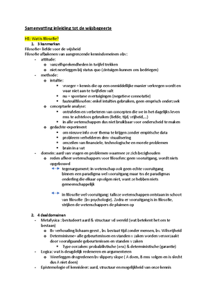 Wijsbegeerte - Wijsbegeerte Inleiding Filosofie als reflectie op een ander domein Relevantie van ...