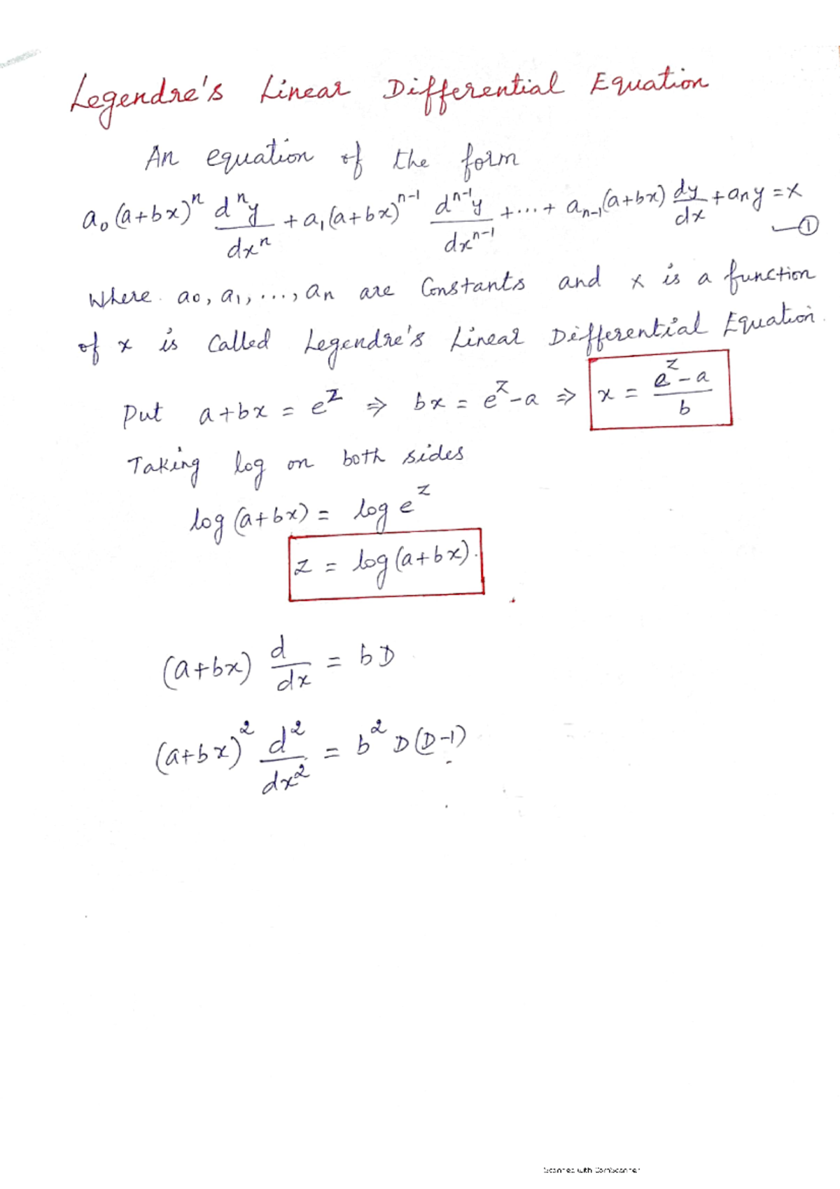 0 Legendre's Linear differential Equation - Calculus and Linear Algebra ...