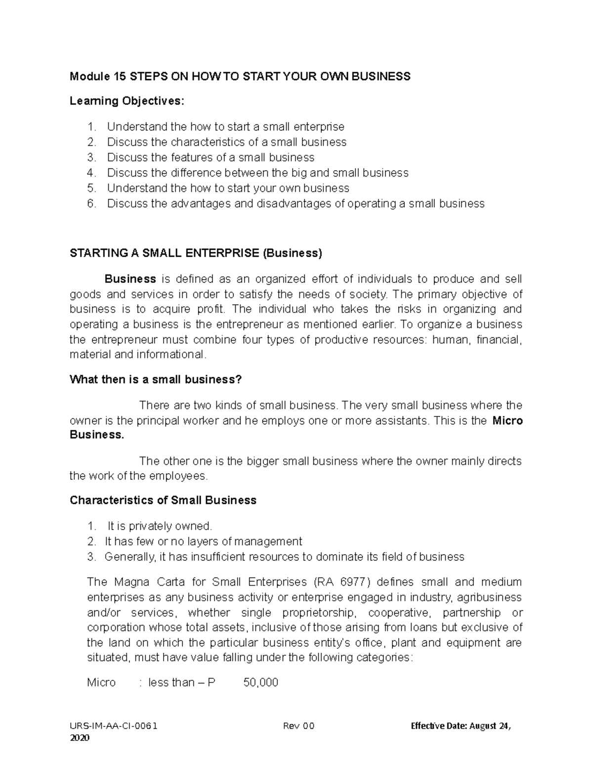 Module 15 Steps on How to Start Your Own Business - Module 15 STEPS ON ...