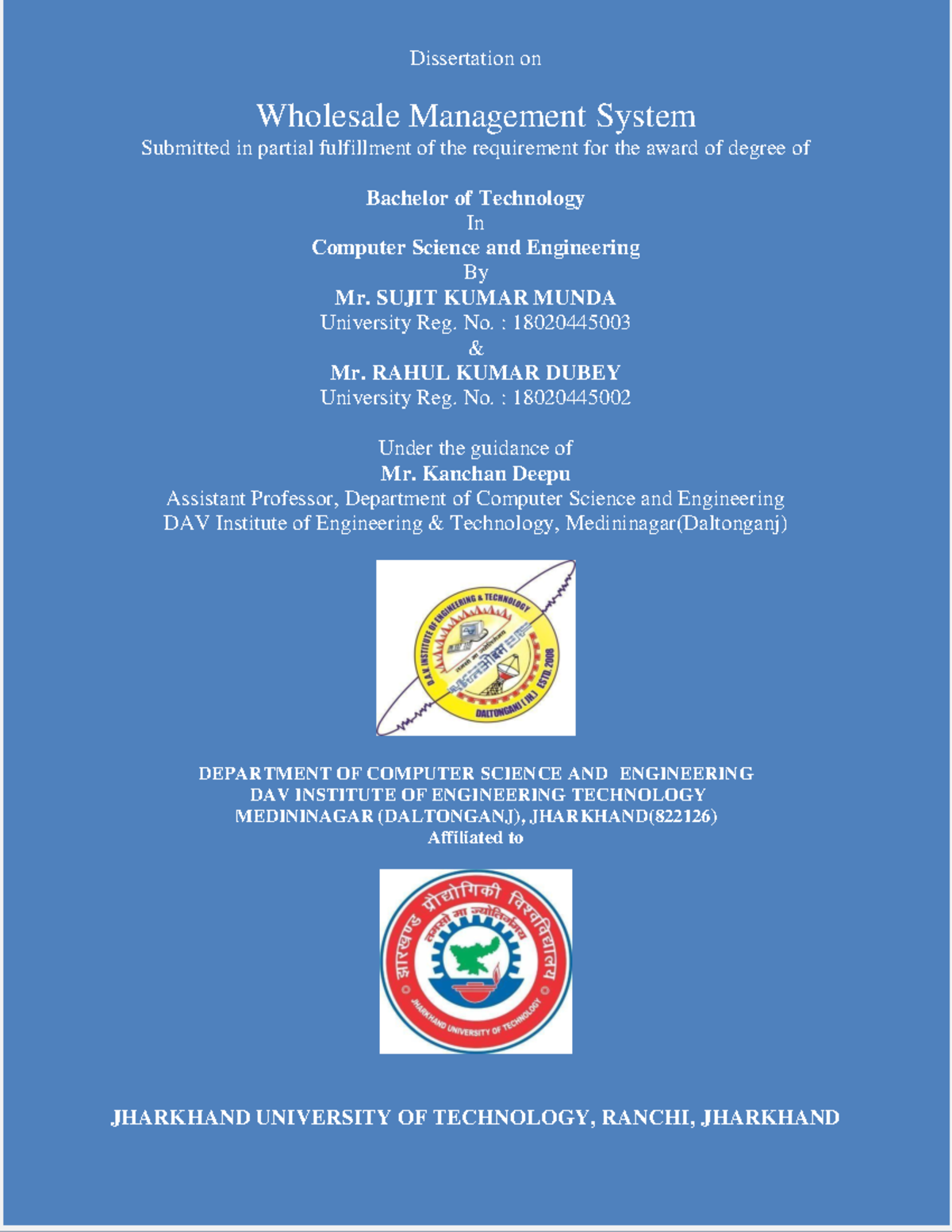 Final YEAR Project-3 - Dissertation on Wholesale Management System ...