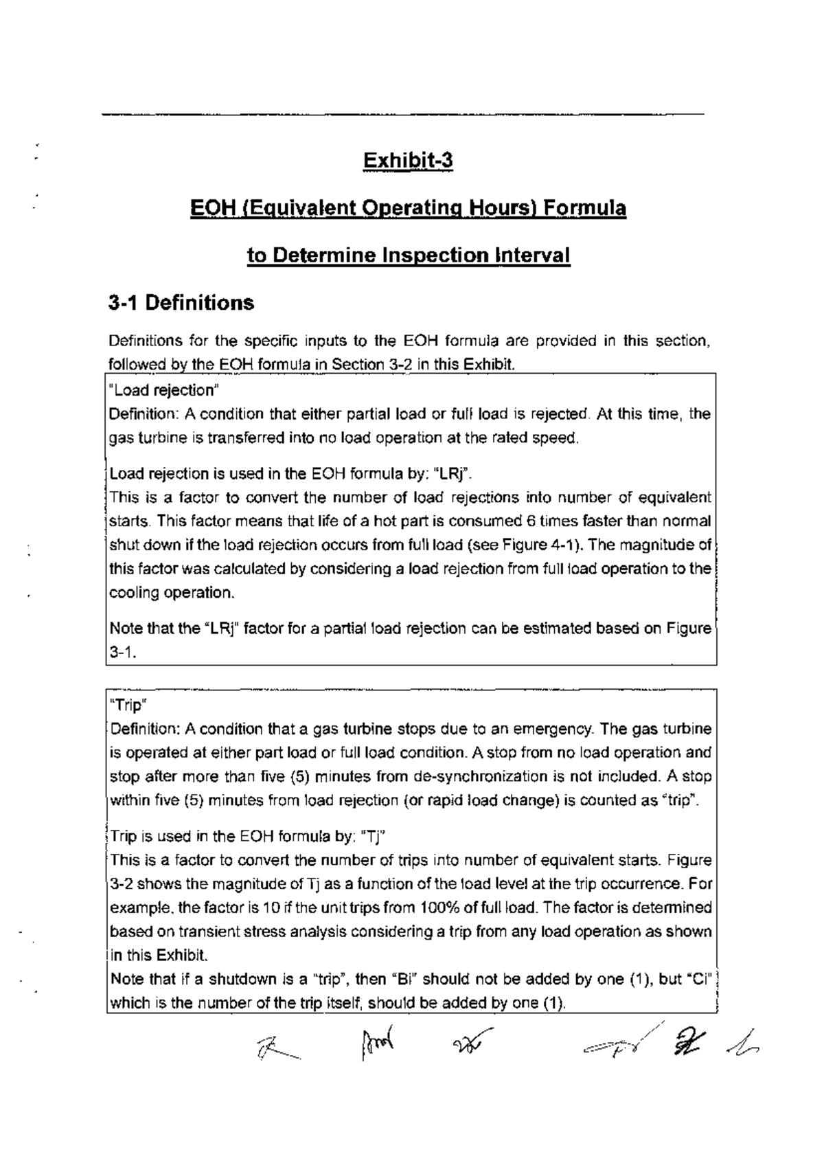 EOH Calculation Formula - Exhibit- EOH (Equivalent Operating Hours ...