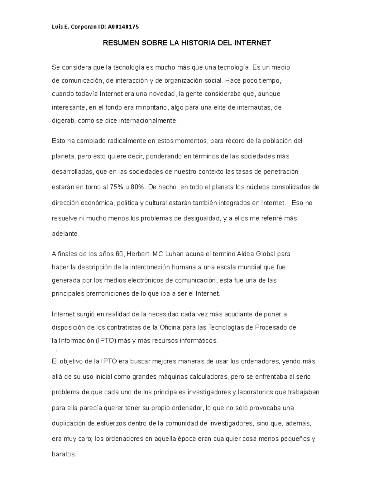 Unidad 4, act.1 historia de internet - RESUMEN SOBRE LA HISTORIA DEL ...