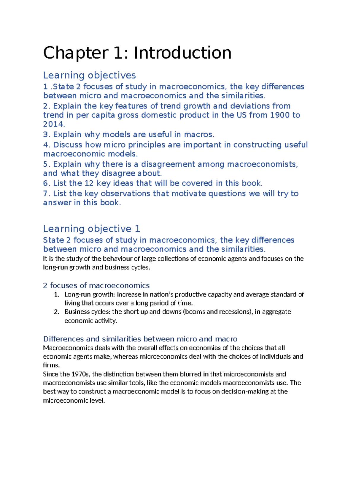 Chapter 1 Lecture Notes Chapter 1 Introduction Learning Objectives 1 State 2 Focuses Of