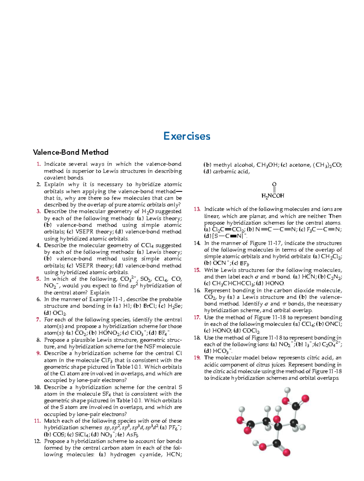 Exercise valence bond method - masteringchemistry Exercises Indicate ...