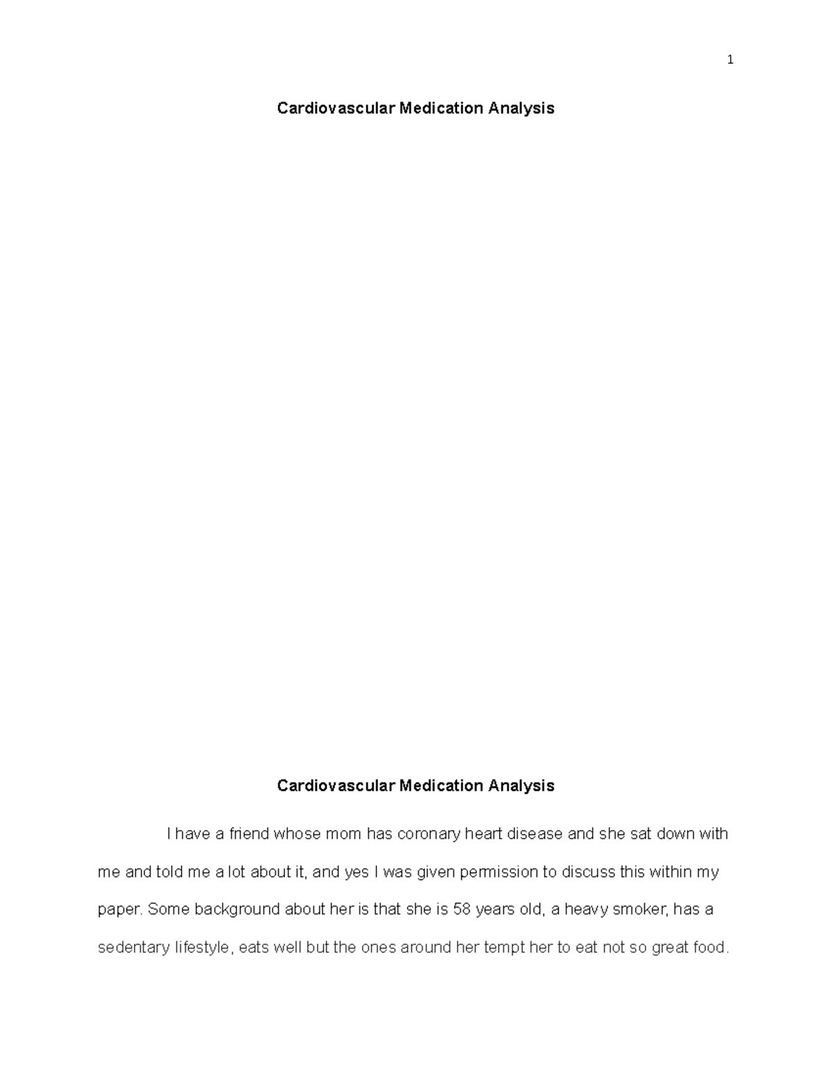 Medication Analysis Week5 - 1 Cardiovascular Medication Analysis ...