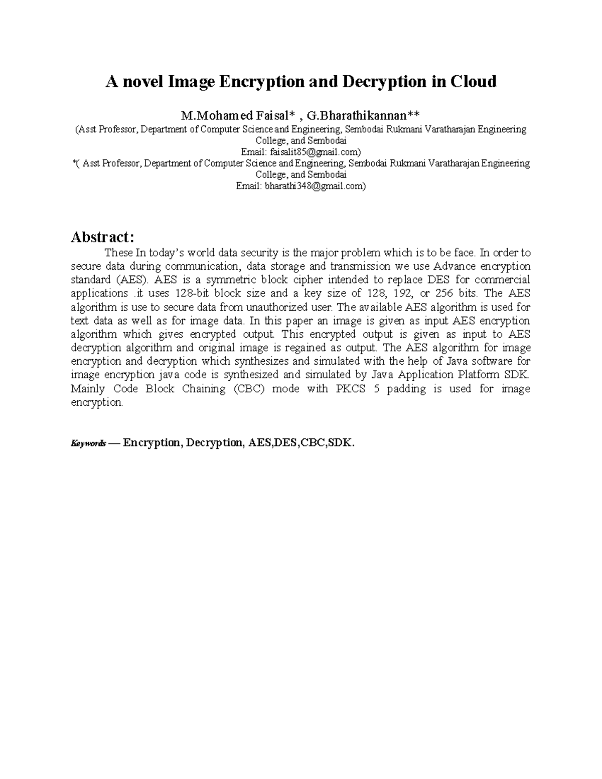 A novel Image Encryption and Decryption in Cloud - In order to secure ...