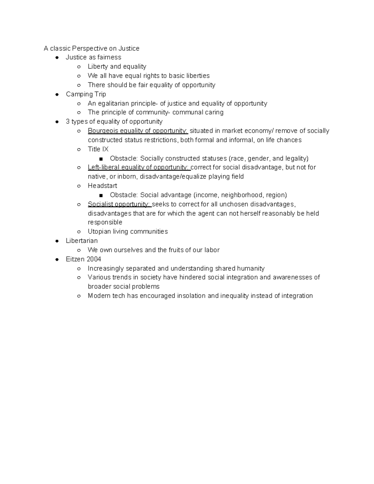 Equality - last lecture about GA Cohen - A classic Perspective on ...