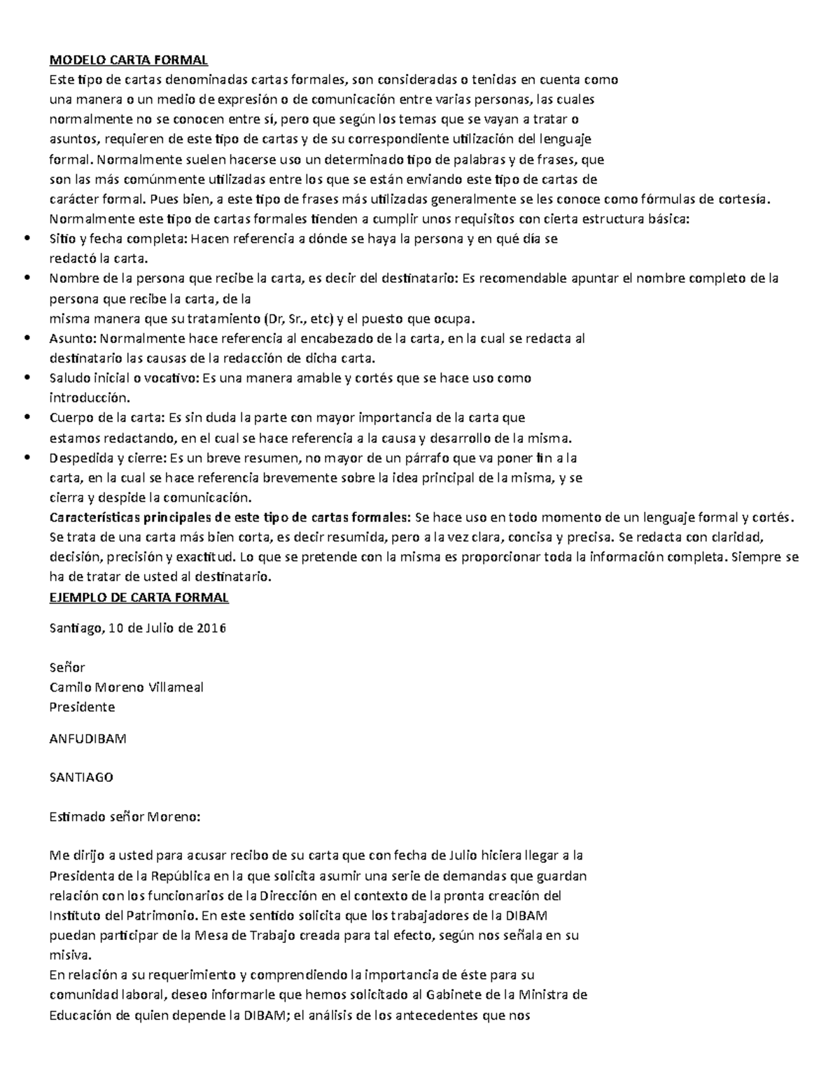 Modelo Carta Formal - MODELO CARTA FORMAL Este tipo de cartas ...