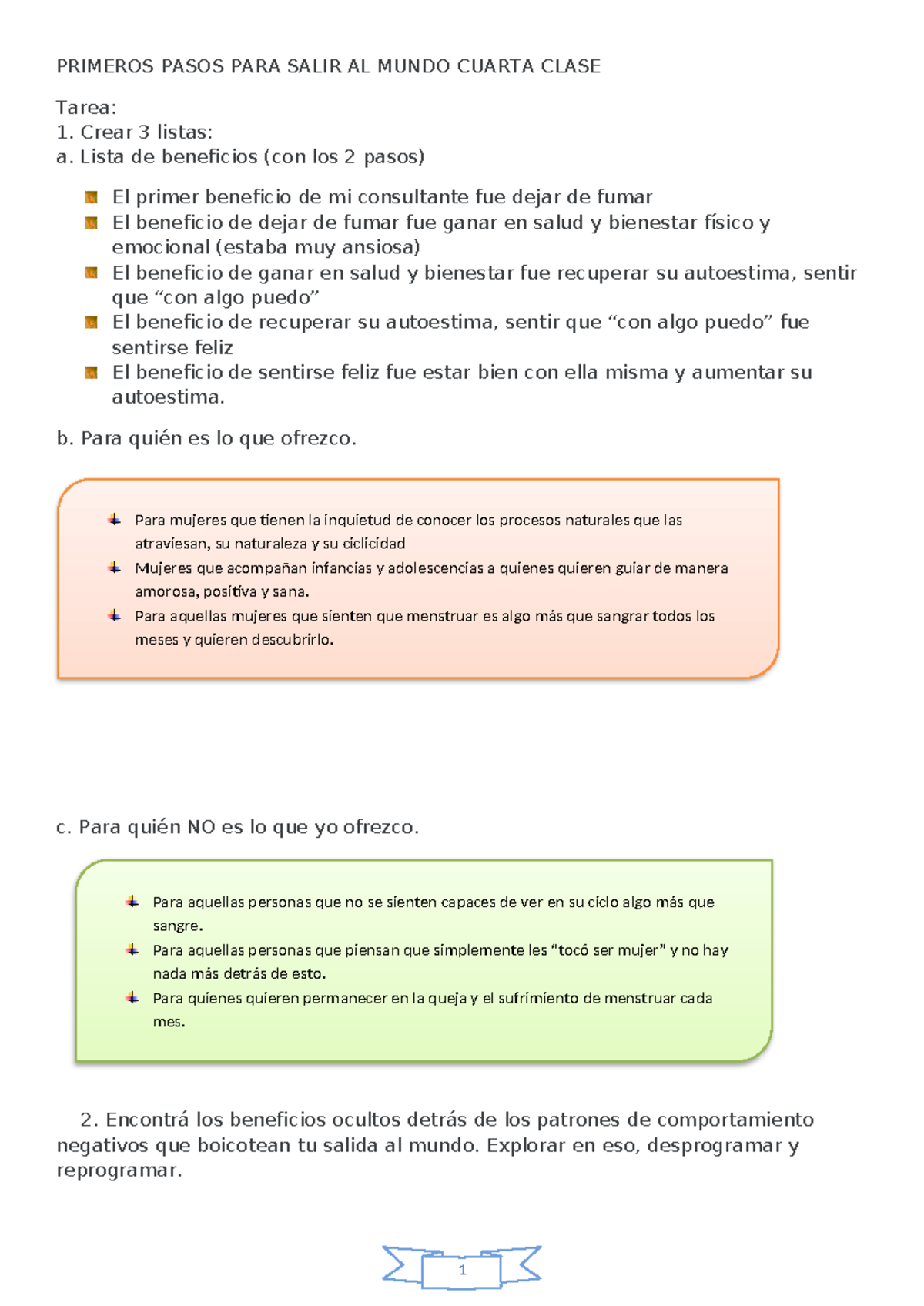 Primeros Pasos PARA Salir AL Mundo Cuarta Clase Tarea - PRIMEROS PASOS PARA SALIR AL MUNDO ...