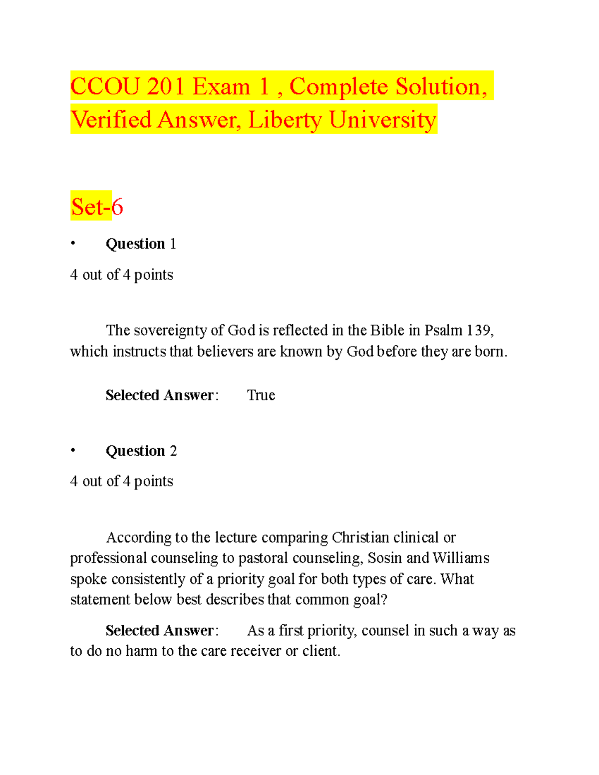 6-CCOU 201 Exam 1 - 6-CCOU 201 Exam 1 - CCOU 201 Exam 1 , Complete ...