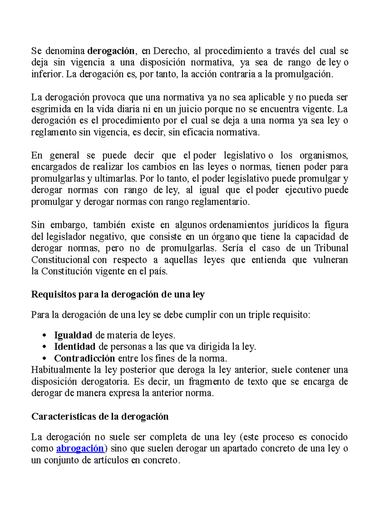 Las Derogaciones - Se denomina derogación, en Derecho, al procedimiento ...